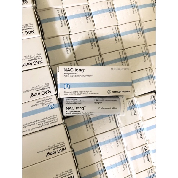Nac long Acetylcysteine 600 มิลลิกรัม เม็ดฟู่ละลายเสมหะ บรรเทาอาการไอ ...