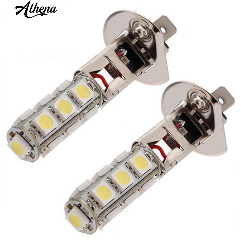 2Pcs H1 13 ไฟ LED 5050 SMD ไฟ LED สีขาว 12V ไฟหน้ารถหมอกโคมไฟหน้าแรก ...