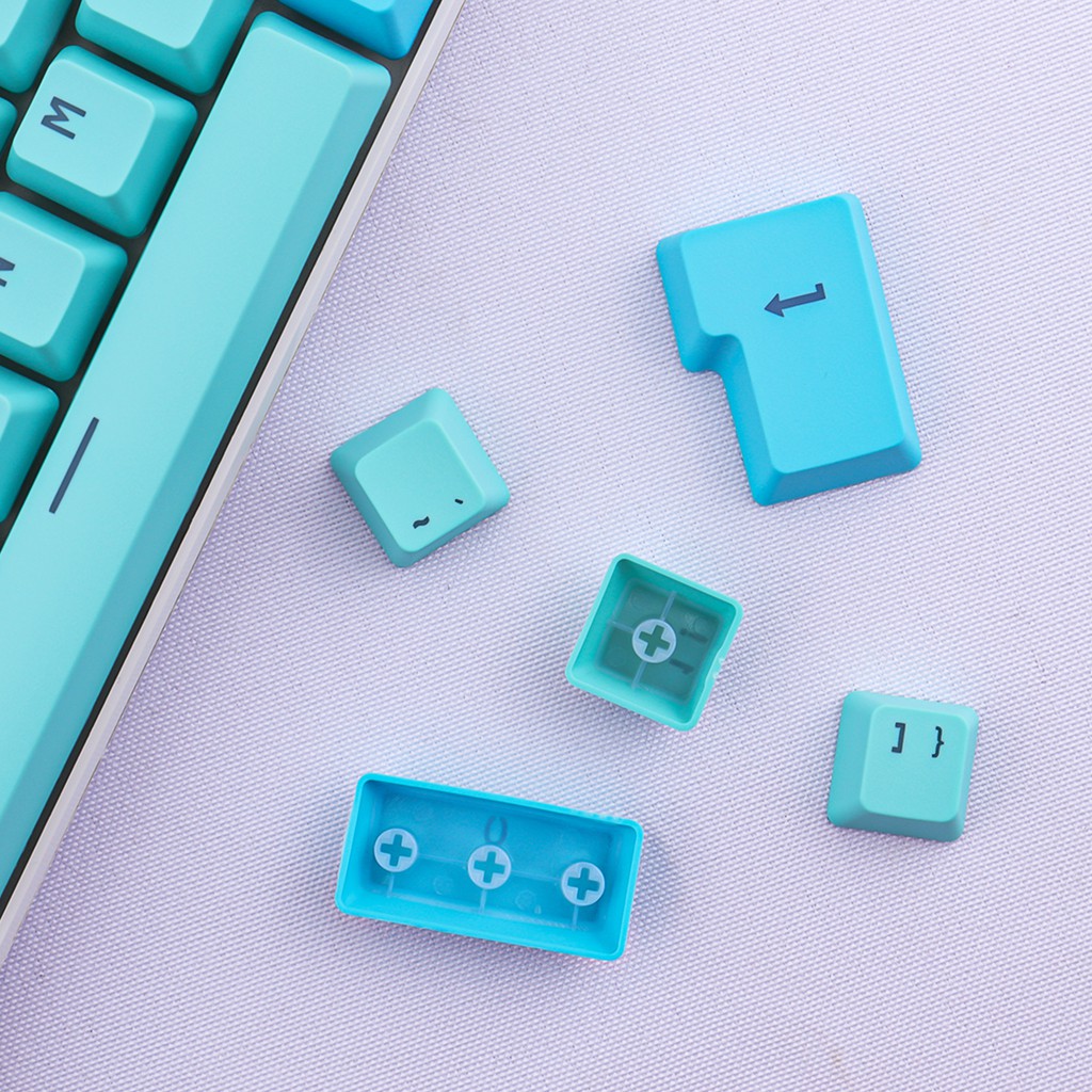 Keycap Blue cyan 61 87 104 PBT keycaps พิเศษเหตุการณ์ Keycaps backlit ...