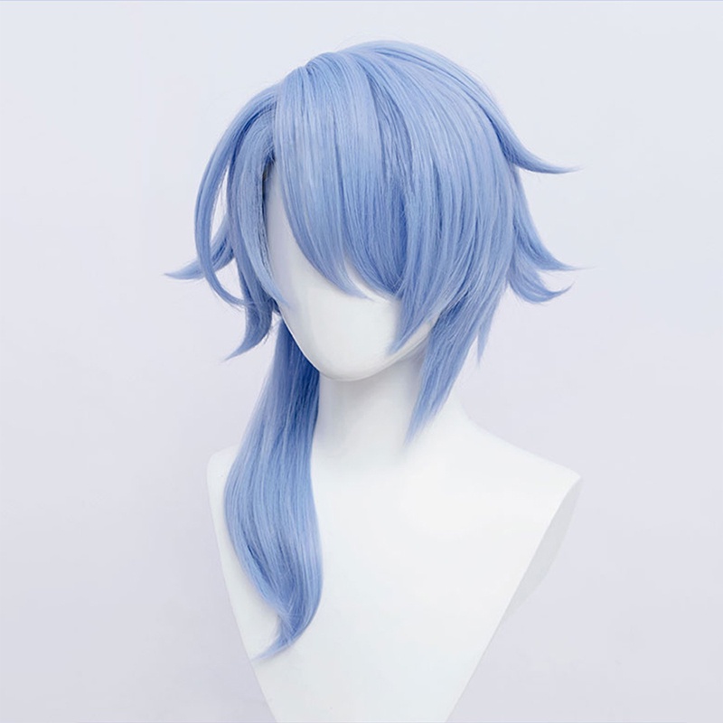 cosวิกผมAyato Cosplay Synthetic Wigs Genshin Impact Kamisato Clan Blue ...
