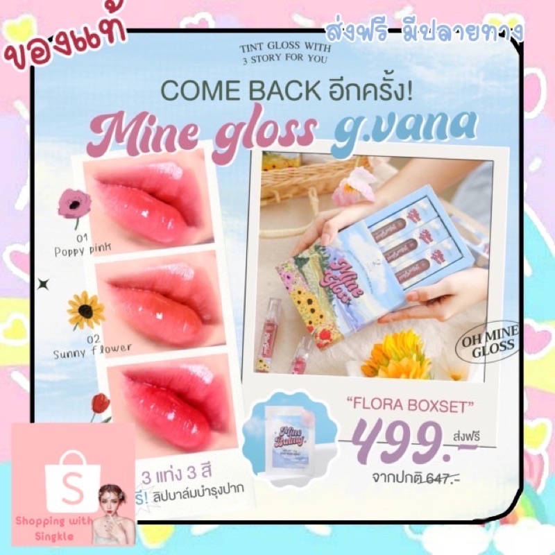 พร้อมส่ง ส่งฟรี Gvana box set G-vana จีวานา มายกรอส ลิปกรอสมีสี สเตนติ ...