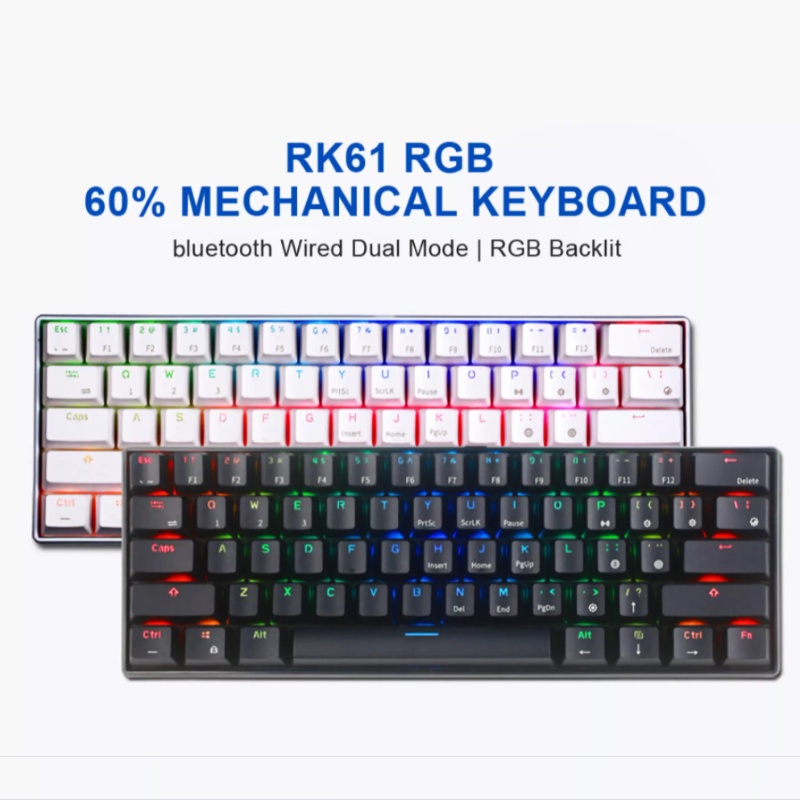 Royal Kludge RK61 White Wireless Mechanical Gaming Keyboard 60 ...