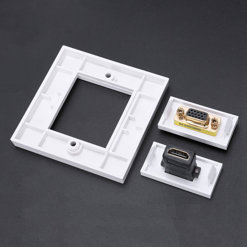 86 x 86Mm Wall Face Plate 15 Hole Vga Outlet + Hdmi With Extended Wire ...