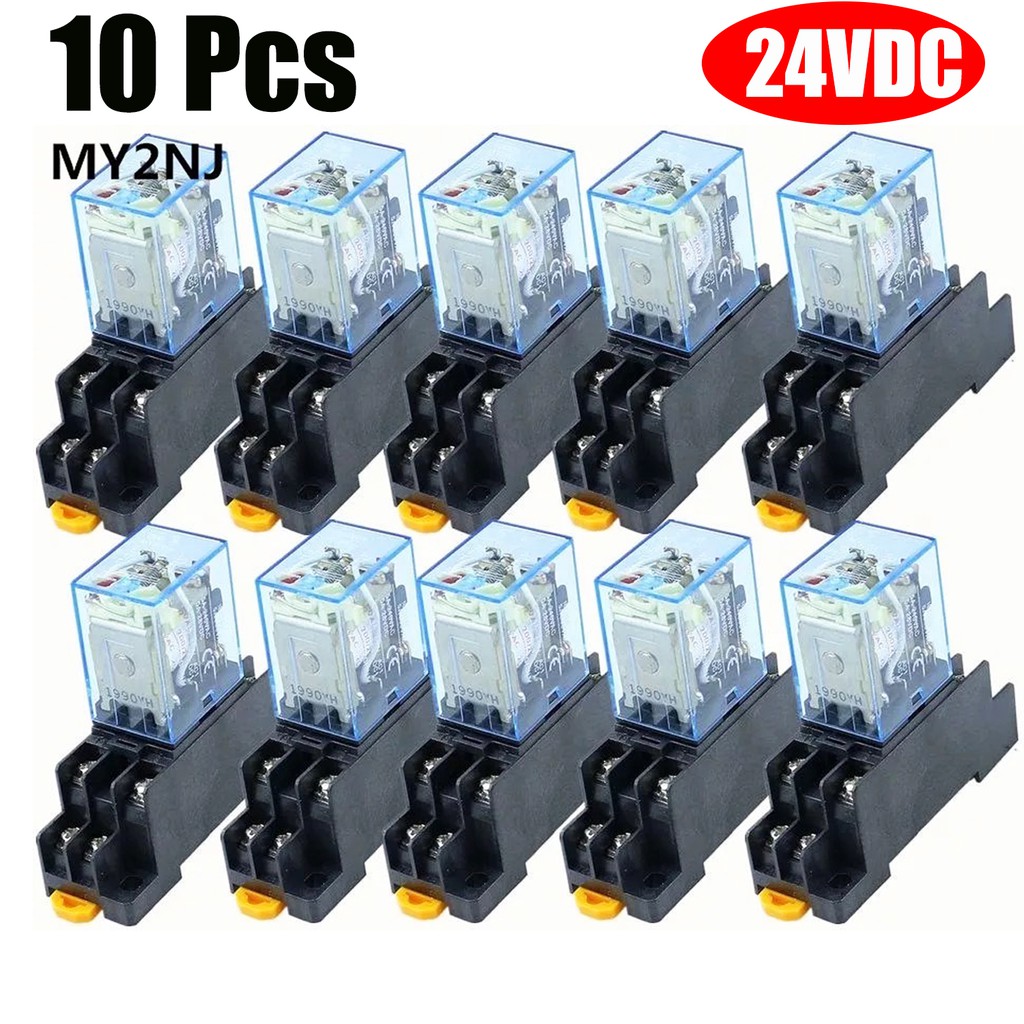 10 ชิ้น MY2 RELAY 24VDC+SOCKET รีเลย์ พร้อมซ๊อกเก็ต | Shopee Thailand