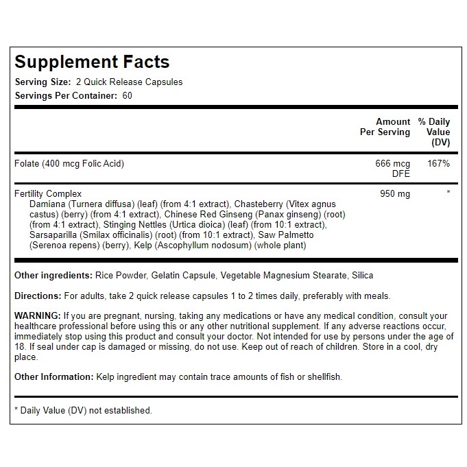 สมุนไพร บำรุงสเปิร์ม บำรุงรังไข่ Fertility Complex 120 Quick Release ...