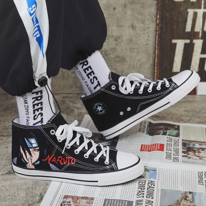 รองเท้าอินเทรนด์อะนิเมะ Naruto Ferret รองเท้าผู้ชาย High-Top All-Match ...