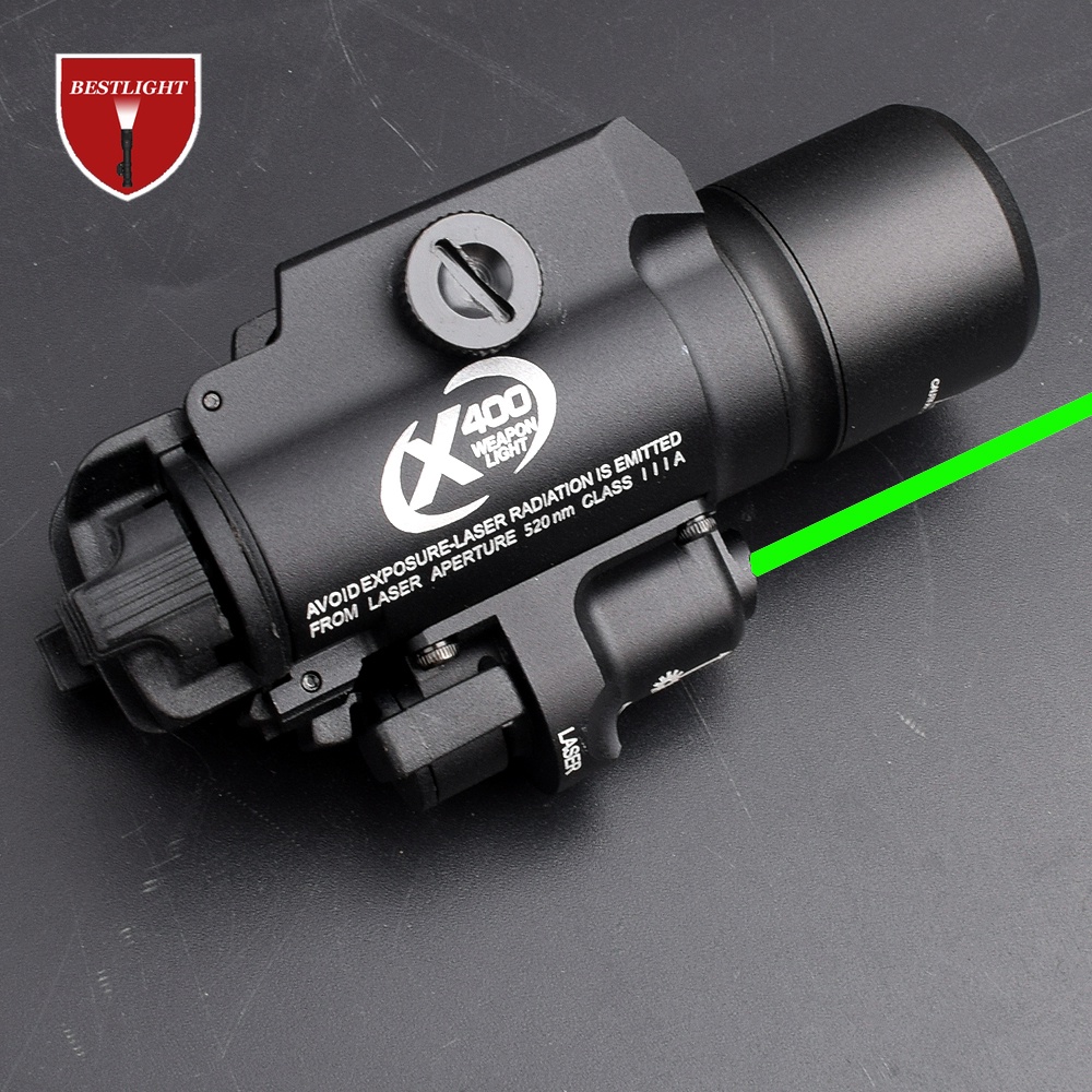 Airsoft Surefir X400U Ultra Led Handgun Flashlight with Green Laser ...