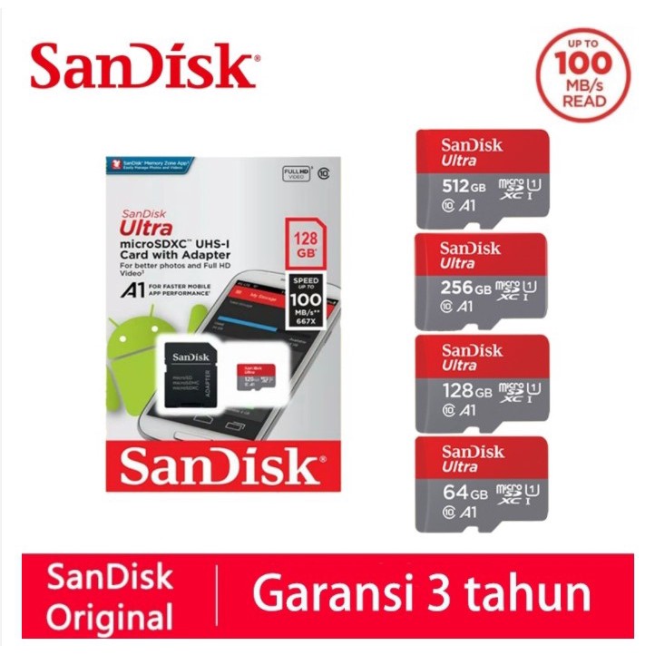 Ultra Memory Card 64GB 128GB Micro SD UHS-1 C10 A1 100MBs Read Speed ...