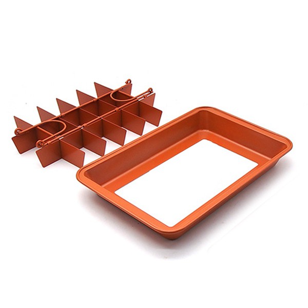 Brownie Non-stick Baking Pan with Built-In Slicer Cutter (Large ...