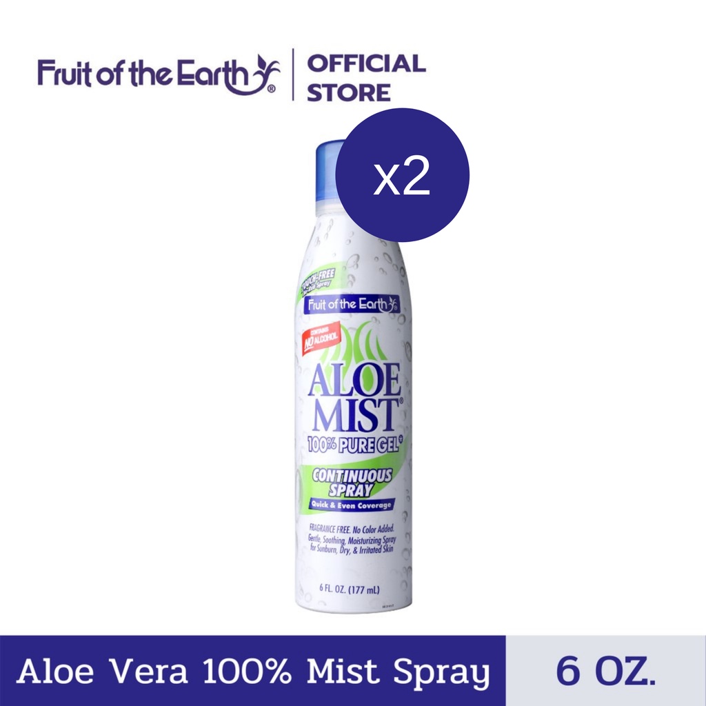 Fruit of the Earth Aloe Mist Spray 6OZ.สเปรย์ อโลเวร่า ลดผิวไหม้หลังโดนแดด น้ำร้อนลวก แต้มสิว ...