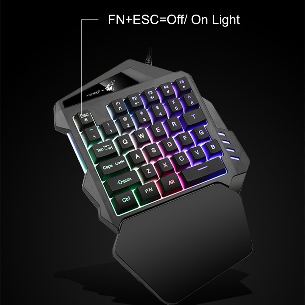 chronic☺K13 Wired 35 Keys LED Backlit Usb Ergonomic Single Hand Keypad ...