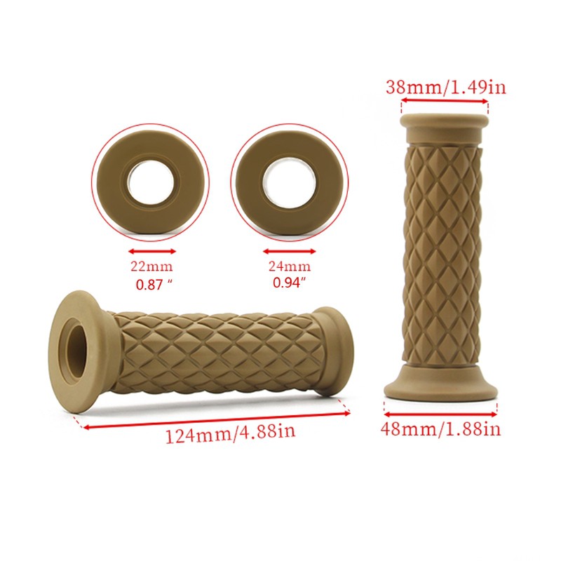 22mm Motorcycle Rubber Handlebar Motorcycle Bike Vintage Hand Grip Bar ...
