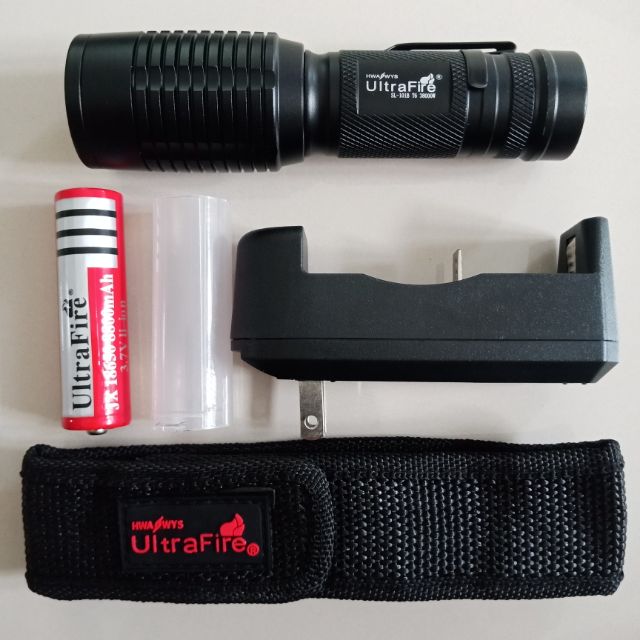 ไฟฉายแรงสูง Ultrafire SL101 28000 lumens xml t6 ไฟฉายเดินป่า ไฟฉายพกพาแรงสูง ไฟฉายเลนปรับลำแสง ...