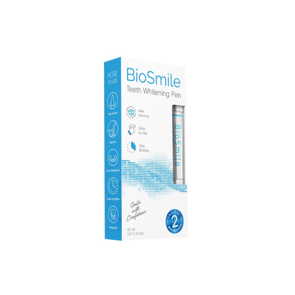 แพ็ค 4 กล่อง ฟอกฟันขาว ด้วย BioSmile เจลสูตรพิเศษ ปรับใหม่ ฟันขาว ราคาประหยัด พกพาสะดวก ใช้ได้ ...