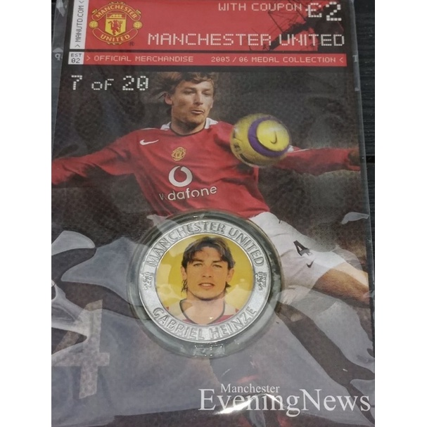 เหรียญสะสมนักฟุตบอล2005-2006 Manchester United Coin Manchester Evening ...
