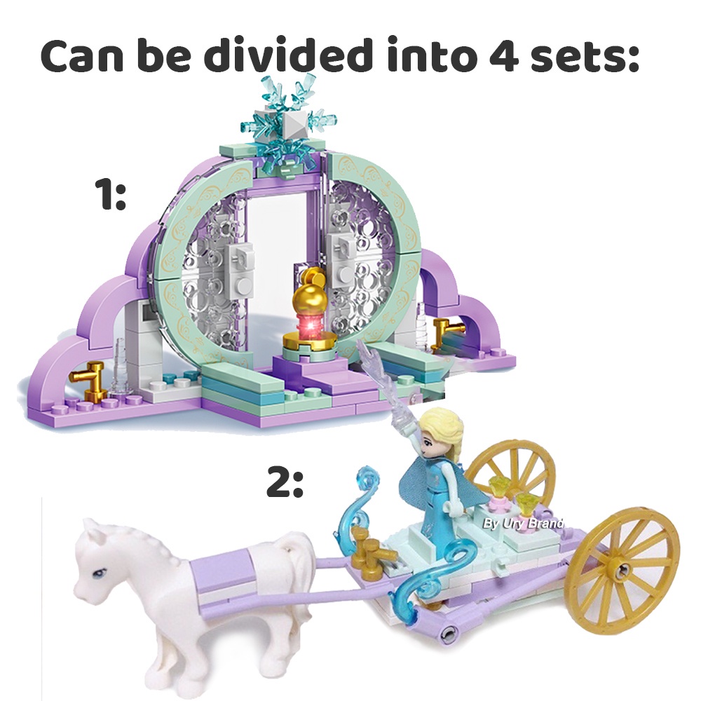 Lego Friends ที่เข้ากันได้ Disney Frozen Lepin Castle Princess Carriage ...
