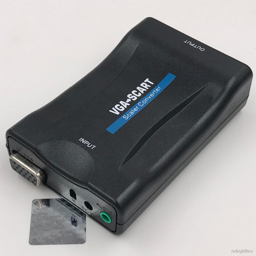 อะแดปเตอร์ทีวี Vga To Scart Converter 1080p Adapter Video Audio Signal ...