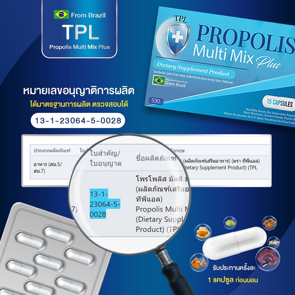 TPL Propolis ทีพีแอล โพรโพลิส วิตามินบูตส์ภูมิตกเร่งด่วน วิตามินกินแล้วไม่ง่วง ภูมิแพ้ ทางเดิน ...