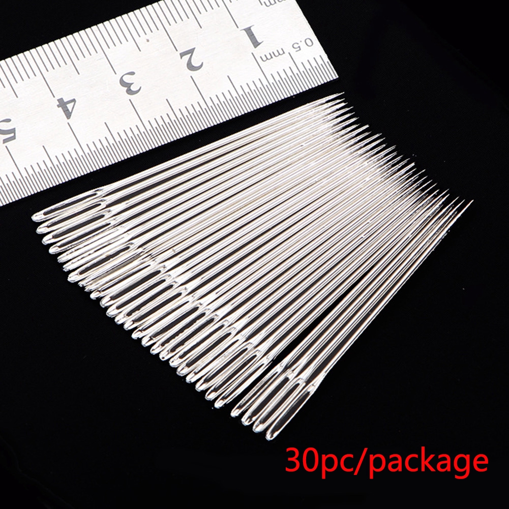 30pcs Embroidery Stainless Steel Knitting Large Eye Yarn DIY Tools ...