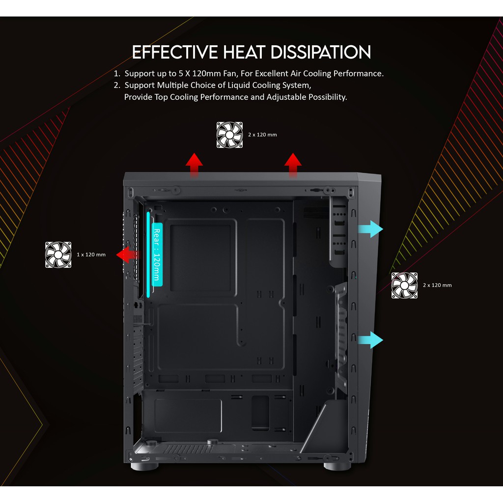 Case ATX เคสคอมพิวเตอร์ พร้อมพัดลม RGB 1 ตัว Xigmatek VORTEX โคตรคุ้ม - mahaprom_intercom - ThaiPick