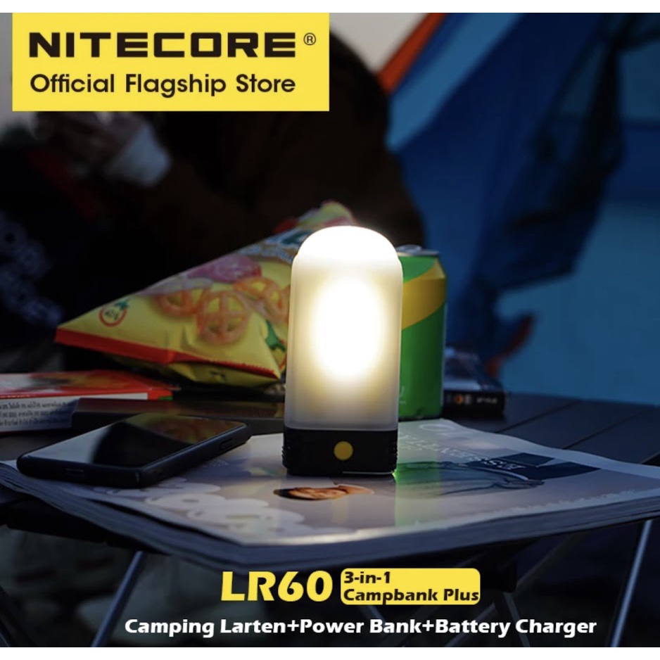 พร้อมส่ง NITECORE LR60 Camping โคมไฟ + Power Bank + Battery Charger 3 ...