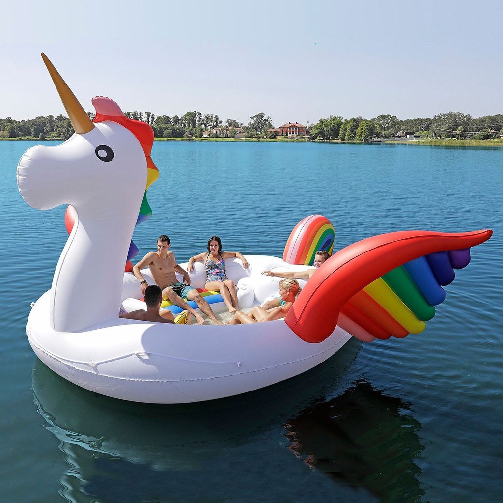 Float Me Summer แพยางยูนิคอร์น ขนาดใหญ่ นั่งได้ 6-8 คน Inflatable Giant Unicorn Pool Float for 6 ...
