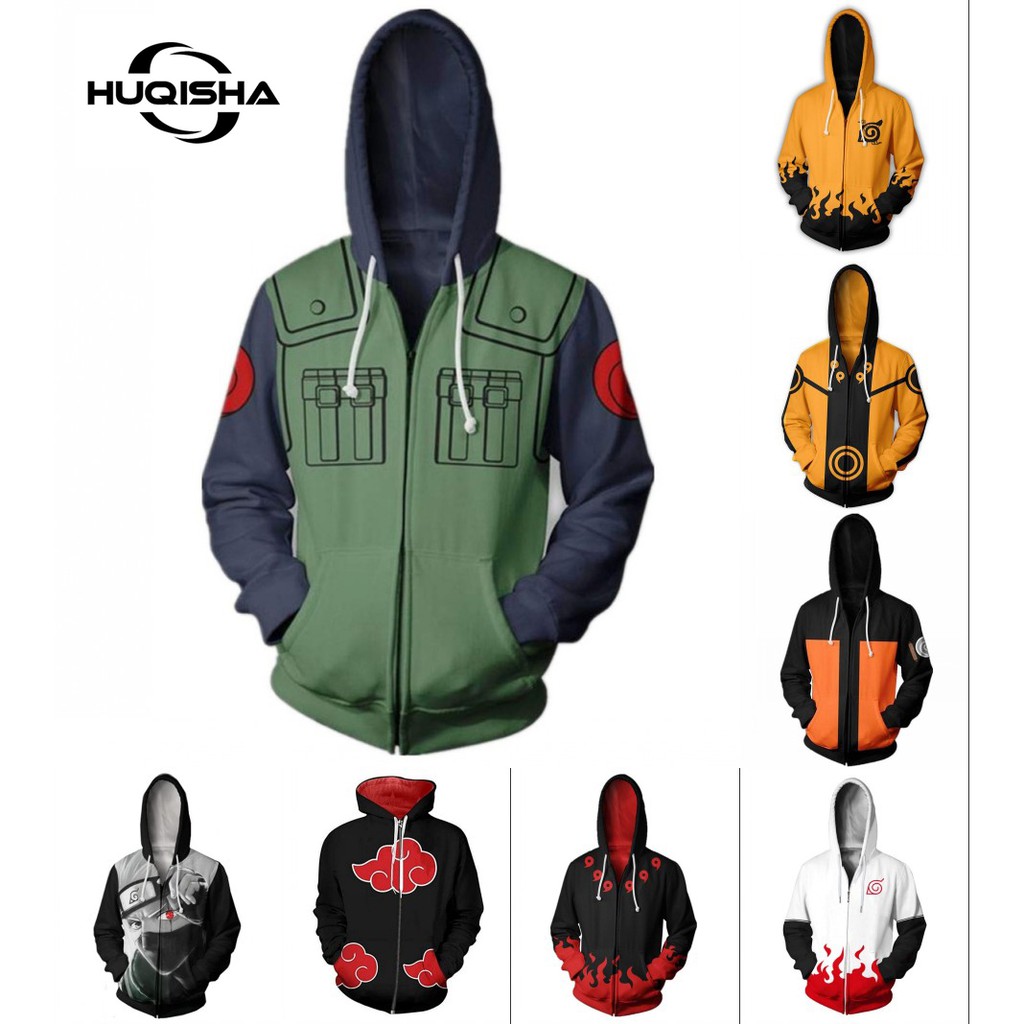 newHot Anime Naruto 3D Zip Jackets Cosplay Costumes Men Hoodies ...