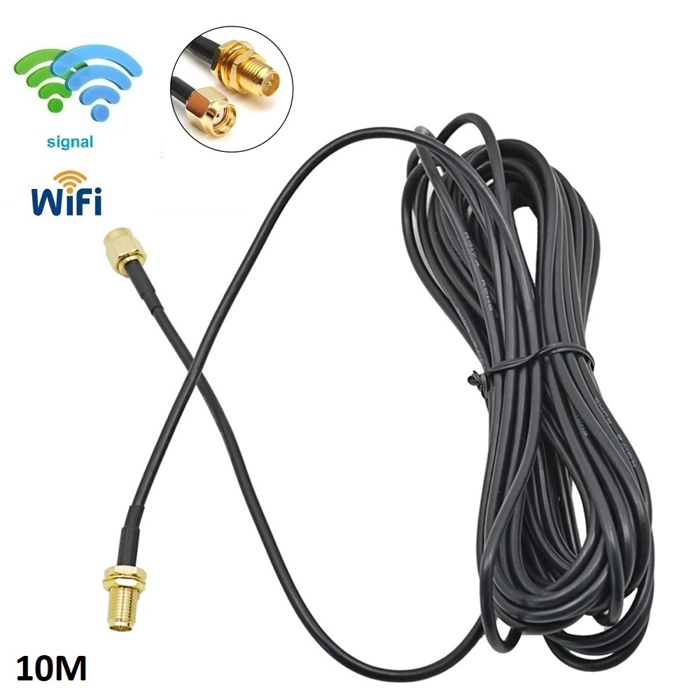 สายอากาศ 10 เมตร RP-SMA Wifi Extension Cable for WiFi Wireless Router ...