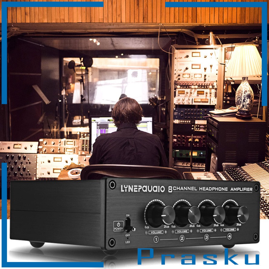 8 Channel Audio Stereo high-power Headphone Amplifier Mixer Monitor ...