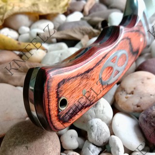 มีด Columbia SA32 JinLang Company USA Saber ใบ 7 นิ้ว ด้ามไม้แท้ฝังลาย ...