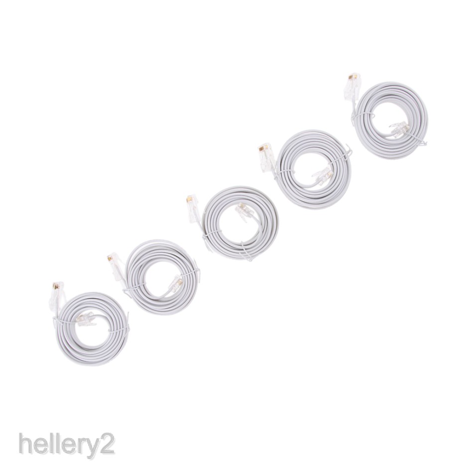 5Pieces RJ45 to RJ11 Telephone Modem Line Cable DSL Cord 8P4C 6P4C ...