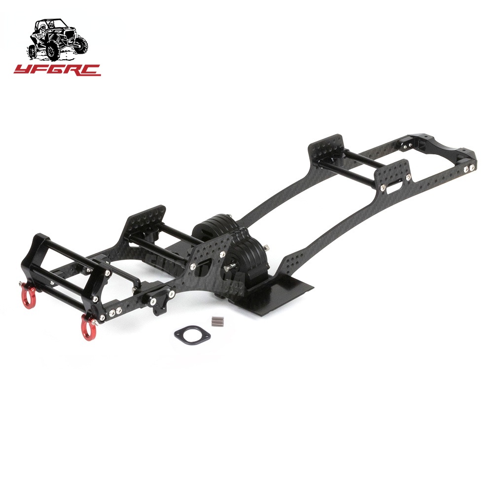 YFGRC Carbon Fiber LCG Chassis Kit Frame Rail Gearbox for 1/10 RC Crawler Car SCX10 Lower Center ...