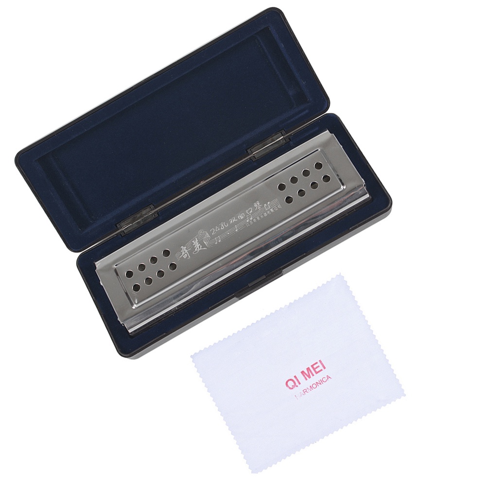 ↂ2-in-1 Dual-sided Tremolo Harmonica Mouth Organ Dural Key of CG 24 ...