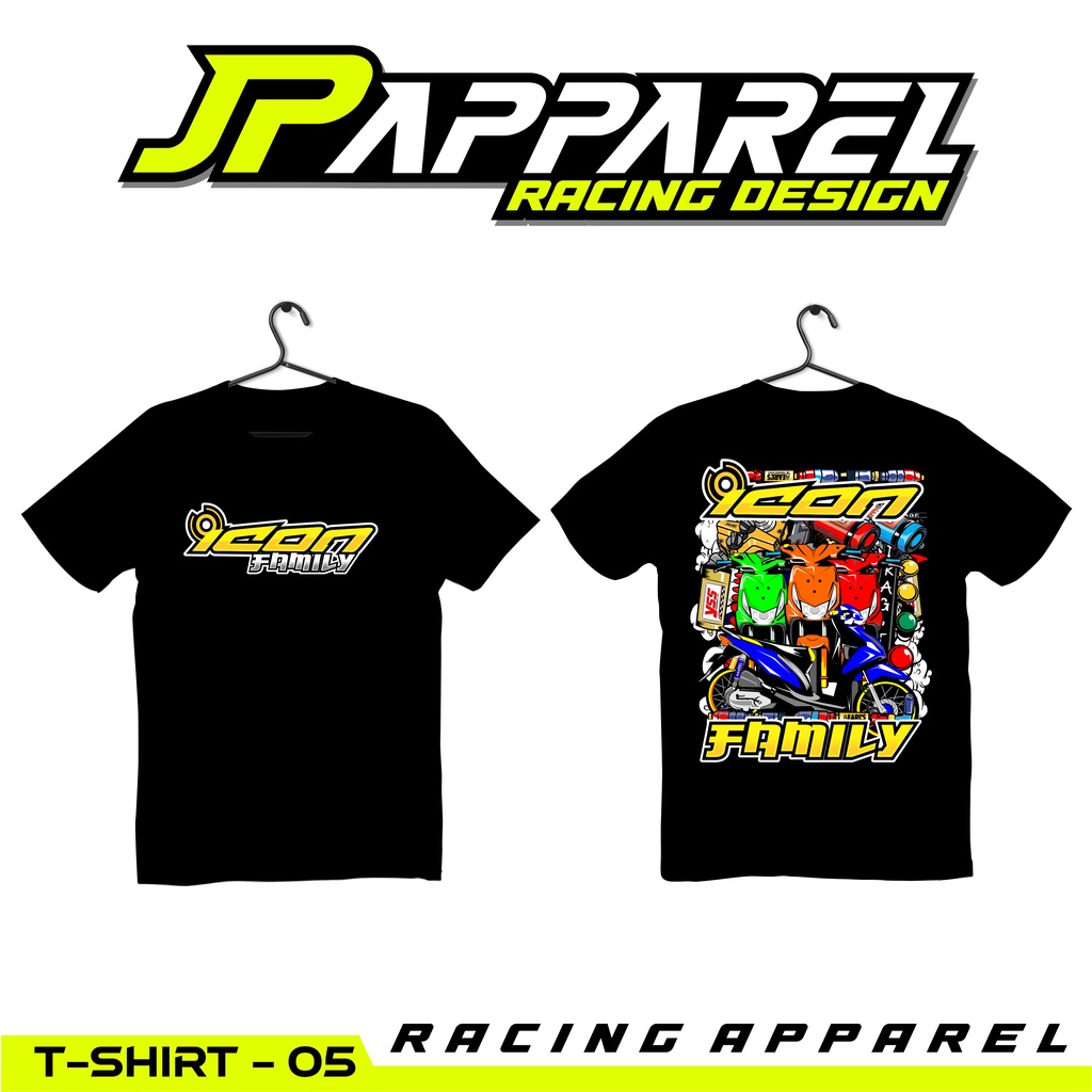 เสื้อยืด พิมพ์ลาย Icon FAMILY RACING สีดํา สําหรับครอบครัว เสื้อยืด ...