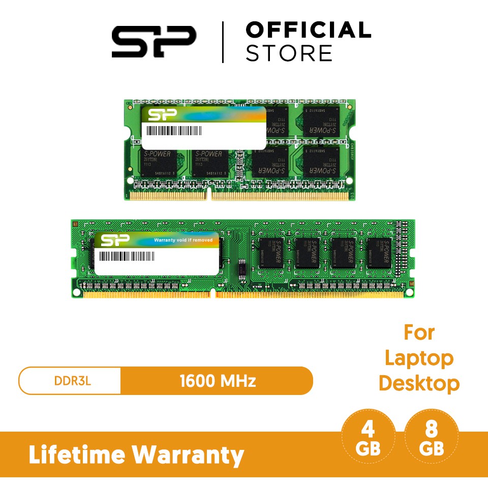 Silicon Power RAM DDR3/DDR3L PC/Notebook 4GB/8GB 1600 Mhz Low Voltage ...