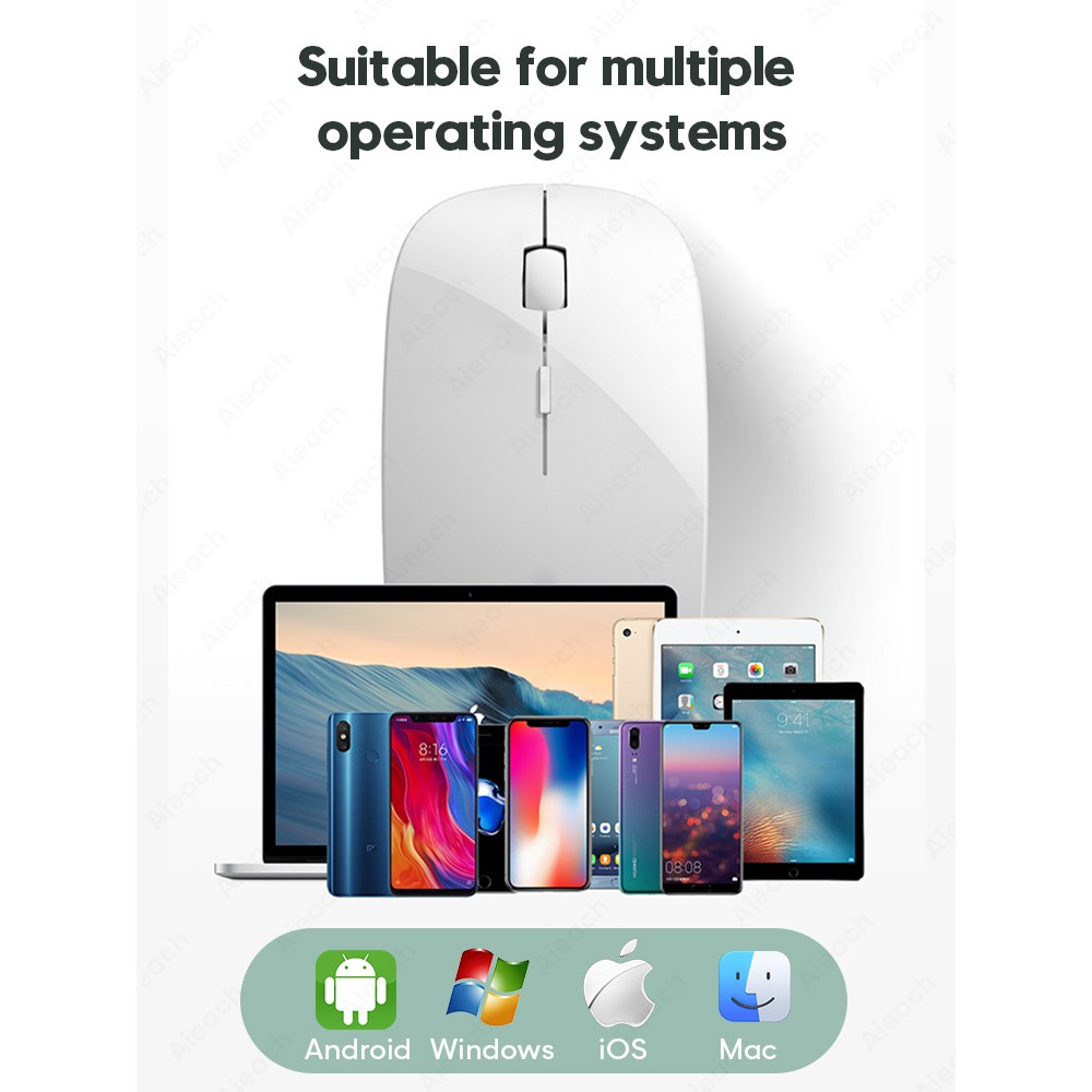 ♧AIEACH Bluetooth Mouse สำหรับ iPad Samsung Huawei Lenovo Android แท็บ ...