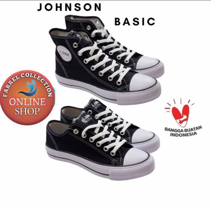 Johnson BASIC Shoes BLACK WHITE ORIGINAL BLACK WHITE JHONSON เสื้อยืด ...