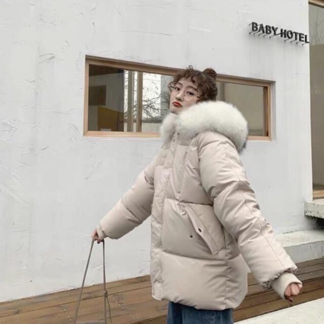 พร้อมส่ง Pudding Jacket แจ็คเก็ตขนเป็ด หรือเสื้อมิชลิน มีฮู้ทขนเฟอร์ถอด ...