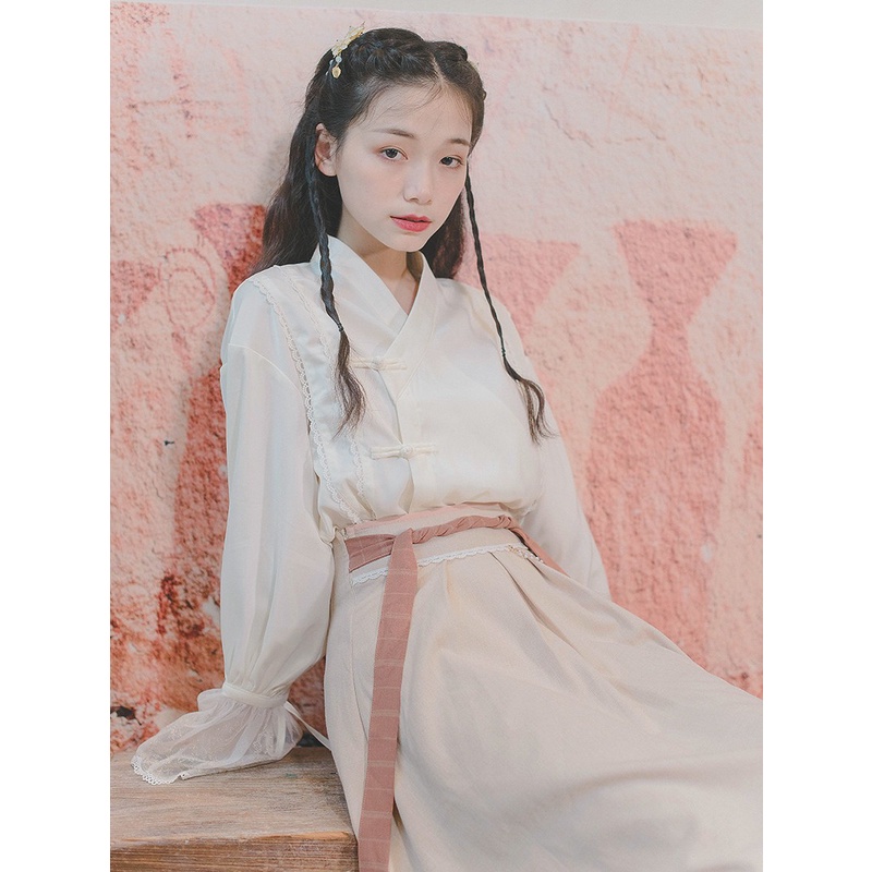 Guan Yu ต้นฉบับ [Lu Rui] ฮันองค์ประกอบกระโปรงร่มกระโปรงผู้หญิงกลางความ ...