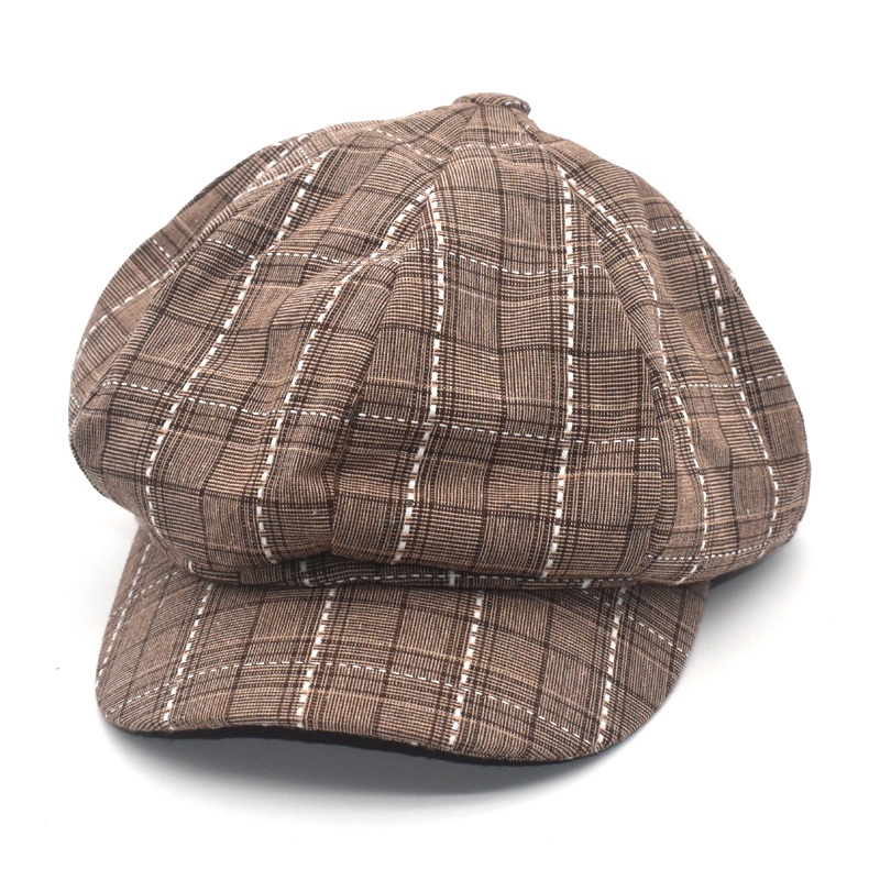 2020 New Gatsby Octagonal Beret Hat Men39s Ladies Hat Tweed Black And ...