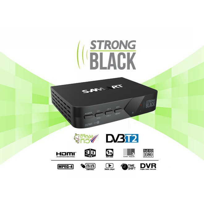 กล่องดิจิตอล SAMART รุ่น STRONG BLACK แผงเสาไทยแซท TD-5E รับประกัน 1 เดือน (สามารถดูช่อง DLTV ...