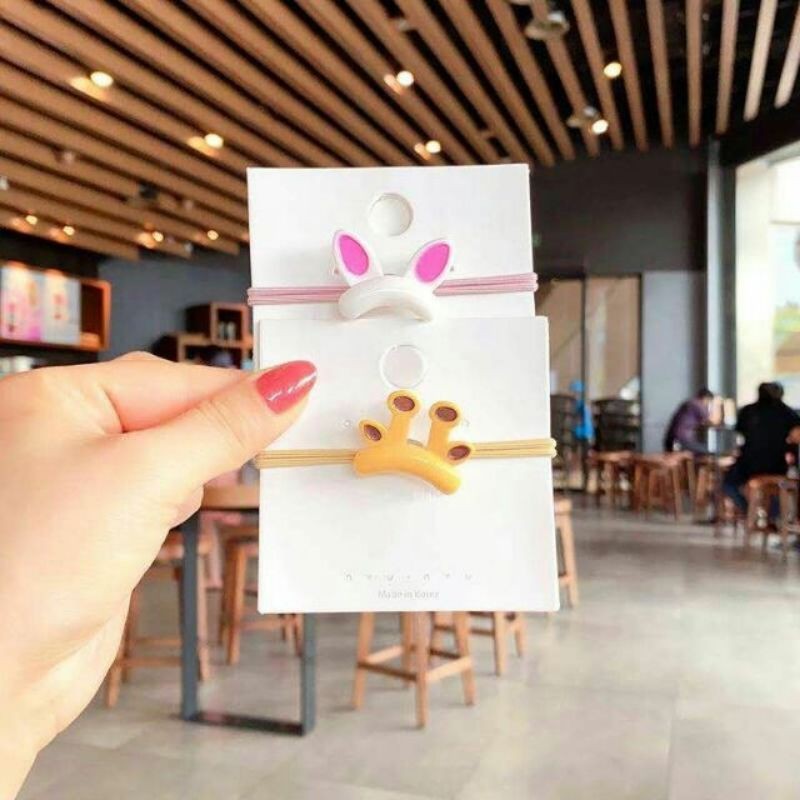 ยางรัดผมเกาหลี มีหูรูปสัตว์ขั้นต่ำ5ชิ้น - ploypirin_ploy - ThaiPick
