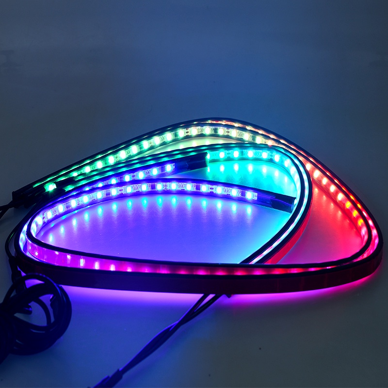 4PCS Car Underbody System Neon Light Strip 12V Flexible Flowing Led ...