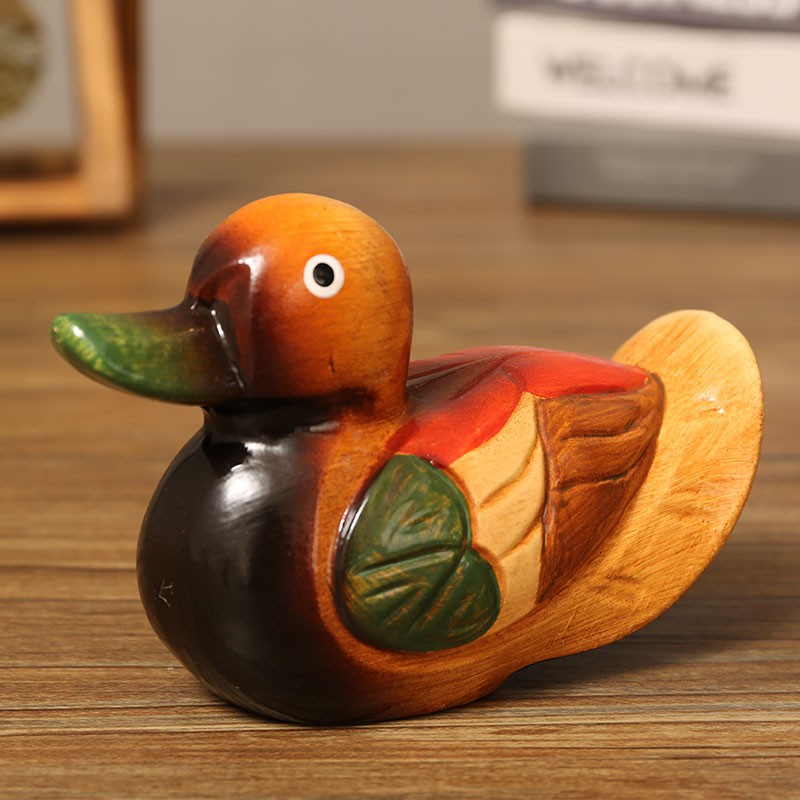 ของเล่นไม้เป็ดแมนดารินที่สร้างสรรค์ของตกแต่งห้องนั่งเล่นที่ทำด้วยไม้เครื่อ