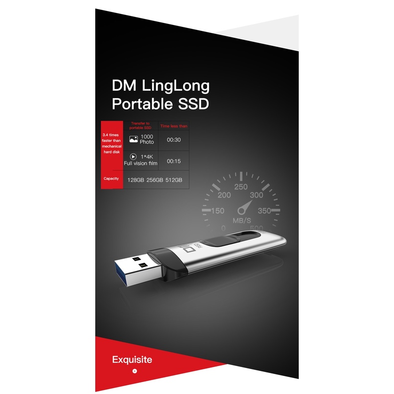 DM External SSD USB3.1 USB3.0 128GB 256GB Hard Drive Portable Solid ...