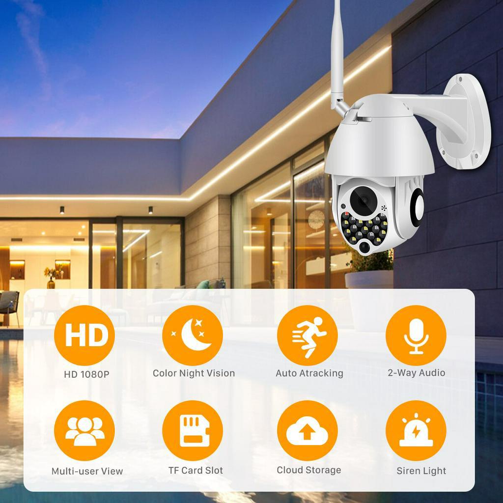 Please COD 1080P Siren Light Wifi PTZ Camera 2MP Auto Tracking Cloud ...