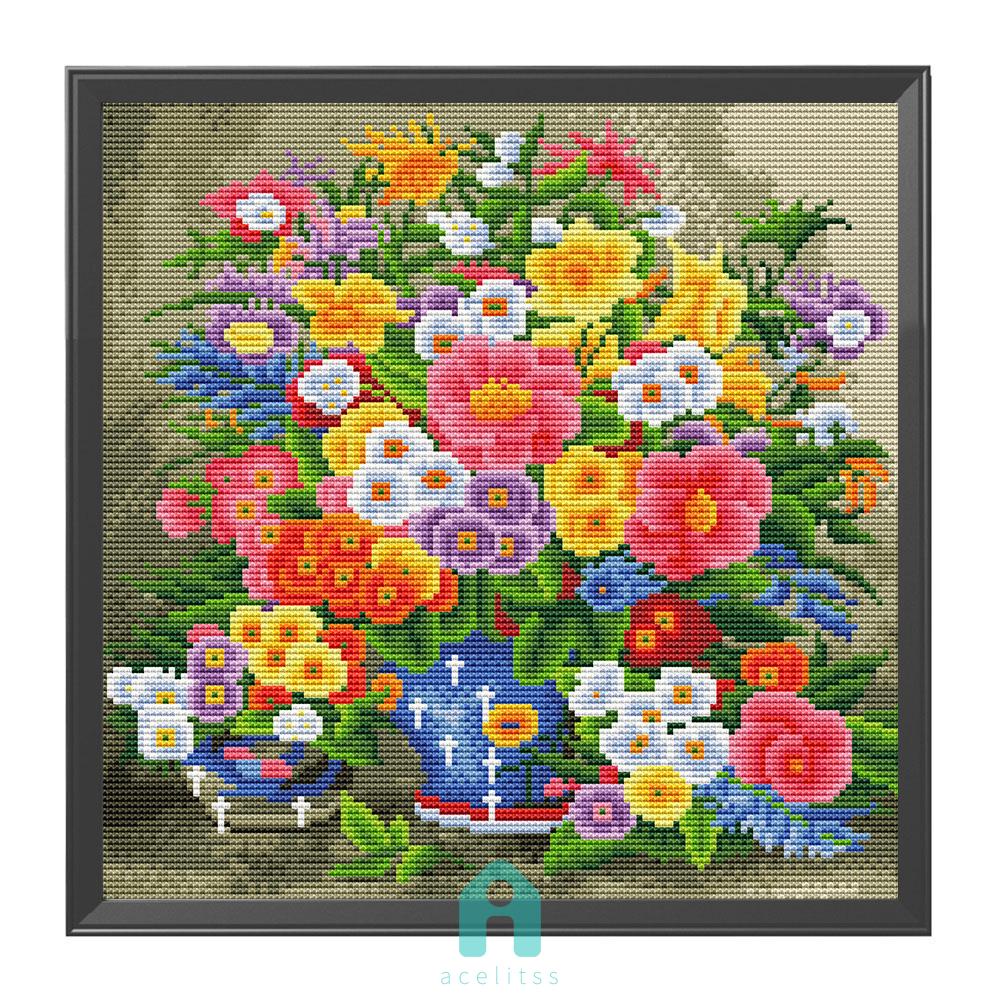 Ready Stock ชุดงานปักครอสติชช่อดอกไม้ 11CT 3-Strand Diy - acelit.th - ThaiPick