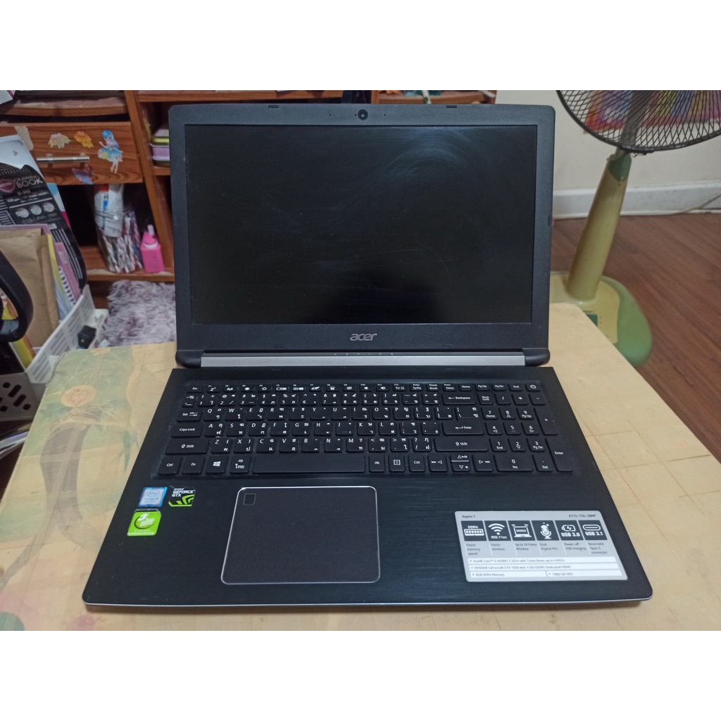 Acer Aspire 7 Quad-Core i5-8300H RAM 8GB SSD256+HDD 1TB GTX1050(4GB ...
