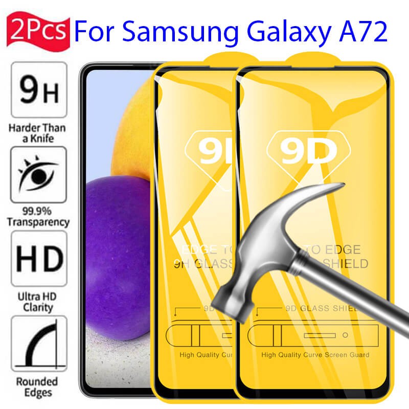 2 ชิ้น 9D Samsun A72 กระจกแบบเต็มสำหรับ Samsung Galaxy A32 A52 กระจกป้องกัน 3D บน Galaxi A 72 32 ...