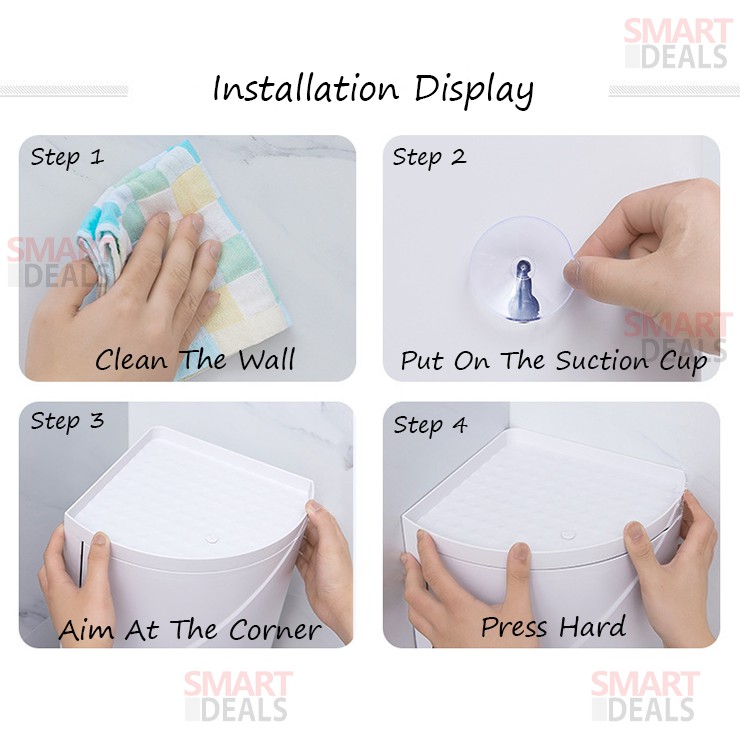 360 Degree Rotating 3 Layers Corner Rack 360 Bathroom Kitchen Shelf ...